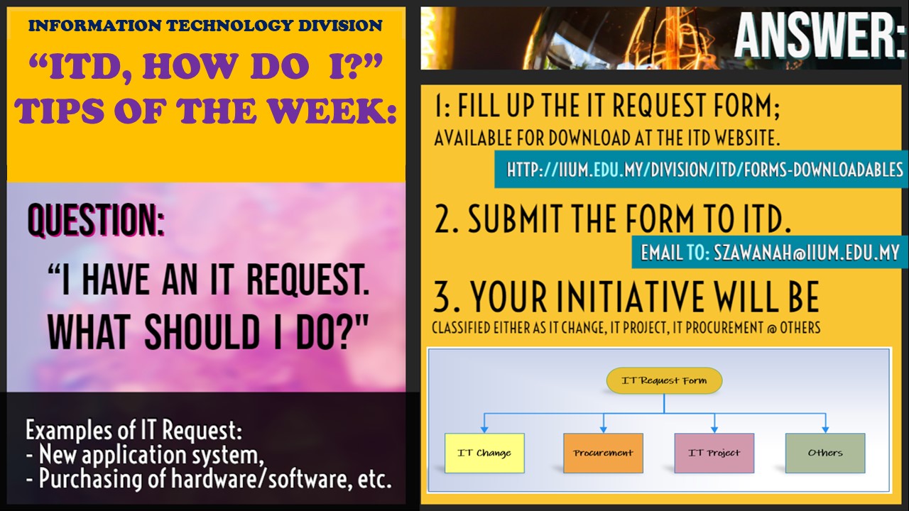 ITD ICT Services Help Desk – One Stop Center for ICT Services